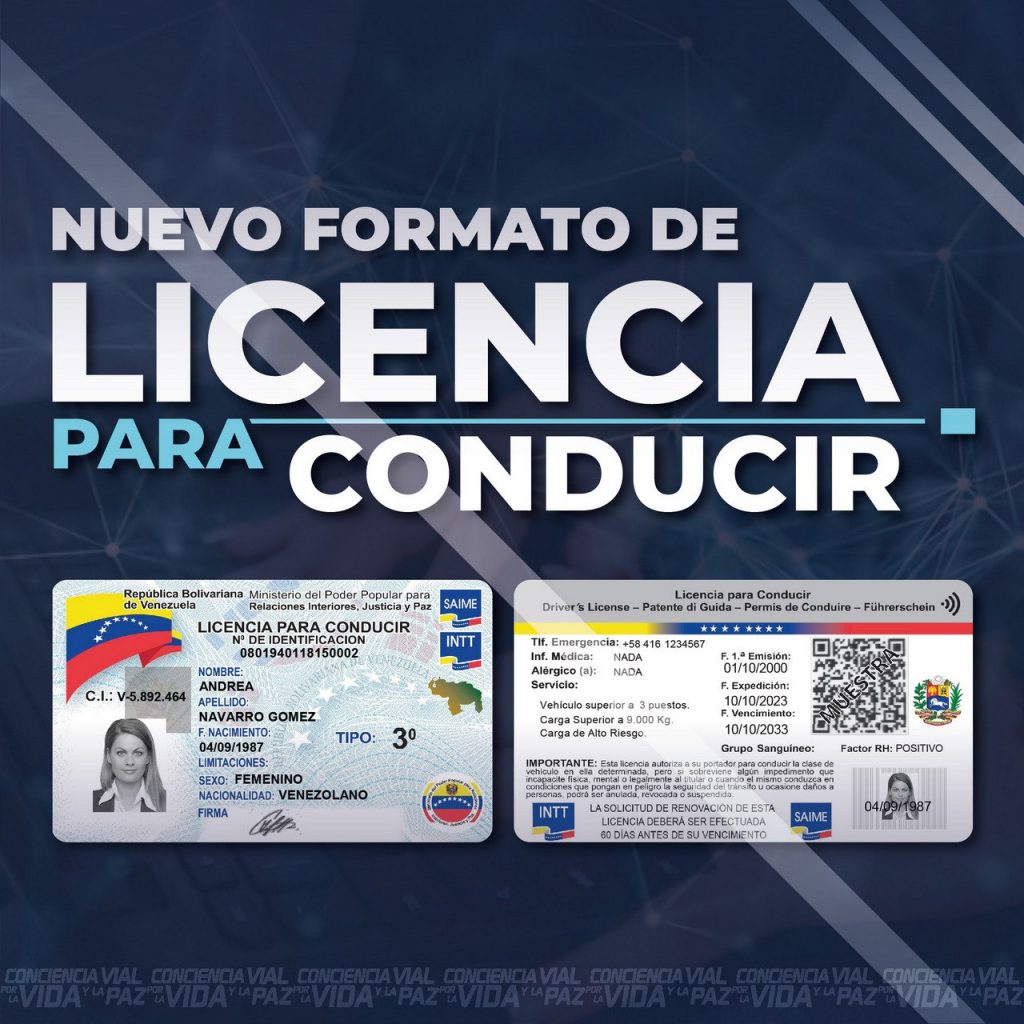 Nuevo formato de licencia de conducir en Venezuela